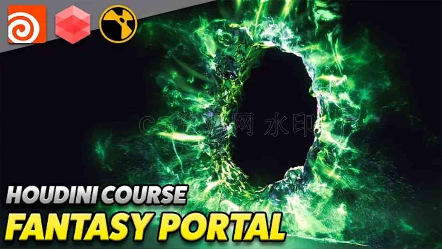 Houdini幻想传送门效果教程-Fantasy Portal VFX Tutorial – Houdini Redshift and Nuke-B站/公众号:特效向