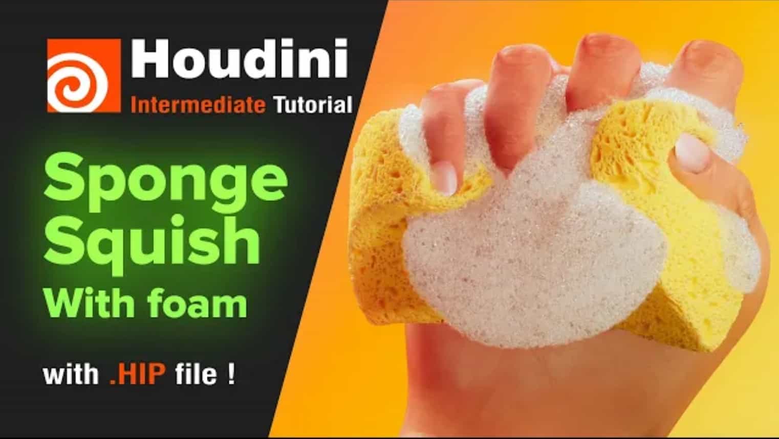 Houdini泡沫海绵软体挤压Houdini Tutorial - Sponge Squish with Foam ( .HIP File )-爱学习的老土狗 (中国版)